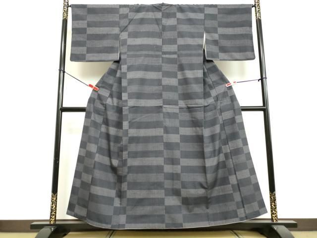 奥順 ファッション 平和屋着物○結城紬 花亀甲文 正絹 逸品 AAAZ0129zg