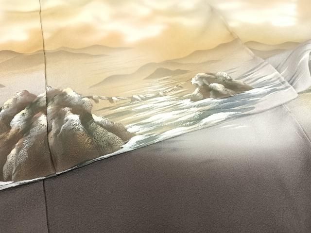 平和屋着物○色留訪問着 作家物 素描友禅 四季彩 夫婦岩 暈し染め 上代