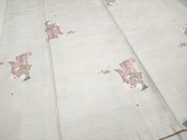 平和屋本店■極上　本場大島紬　白大島　白恵泥　9マルキ　童子遊び　恵大島織物謹製　証紙付き　逸品　CYAA1614s5 平和屋本店□極上 本場大島紬 白大島 白恵泥 9マルキ 童子遊び 恵大島