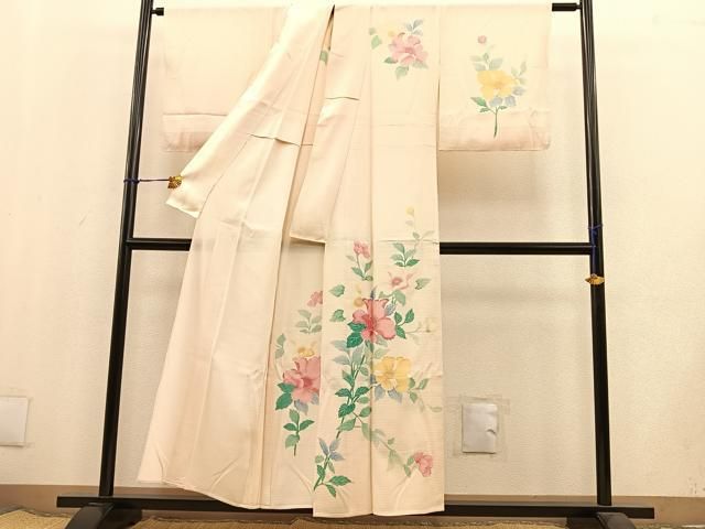 平和屋着物＊夏物 訪問着 絽 枝花文 正絹 逸品 CAAU9048gh