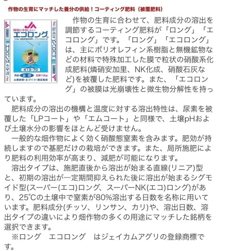 エコロングトータル391-180 500g 肥料 元肥に スーパーロング - メルカリ