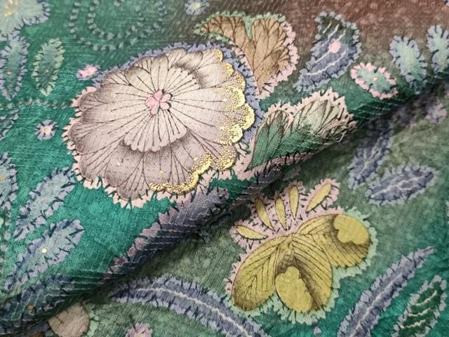 平和屋着物○訪問着 辻が花 絞り 暈し染め 金彩 正絹 逸品 CAAX5744gh