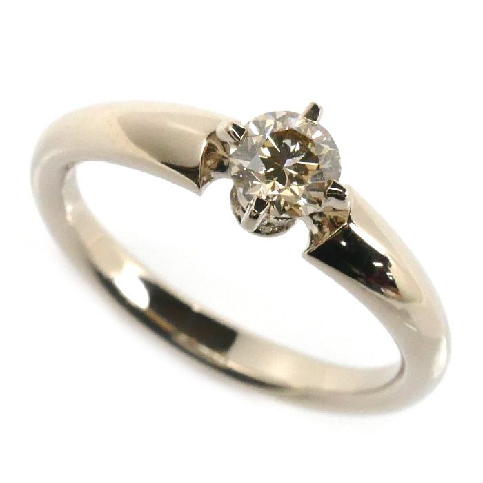 カシケイ K18ゴールド K18シャンパンゴールド ソリティア リング・指輪 ダイヤモンド0.34ct/0.01ct 10号 4.0g レディース 中古 美品 - メルカリ