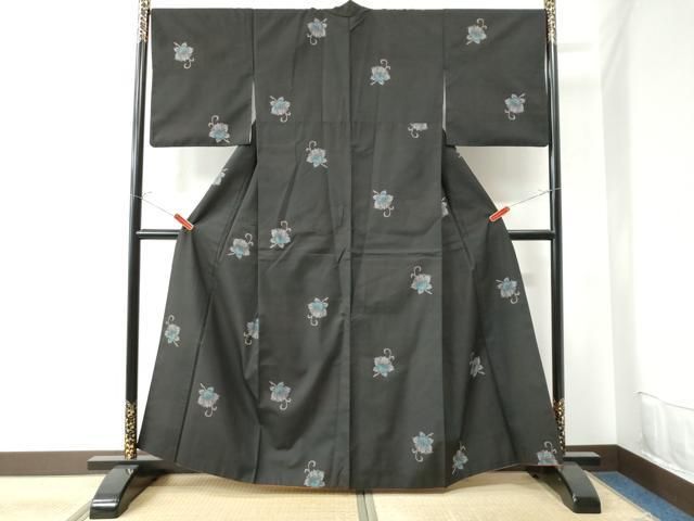 平和屋着物○本場大島紬 訪問着 古代染色純泥染 9マルキ 地