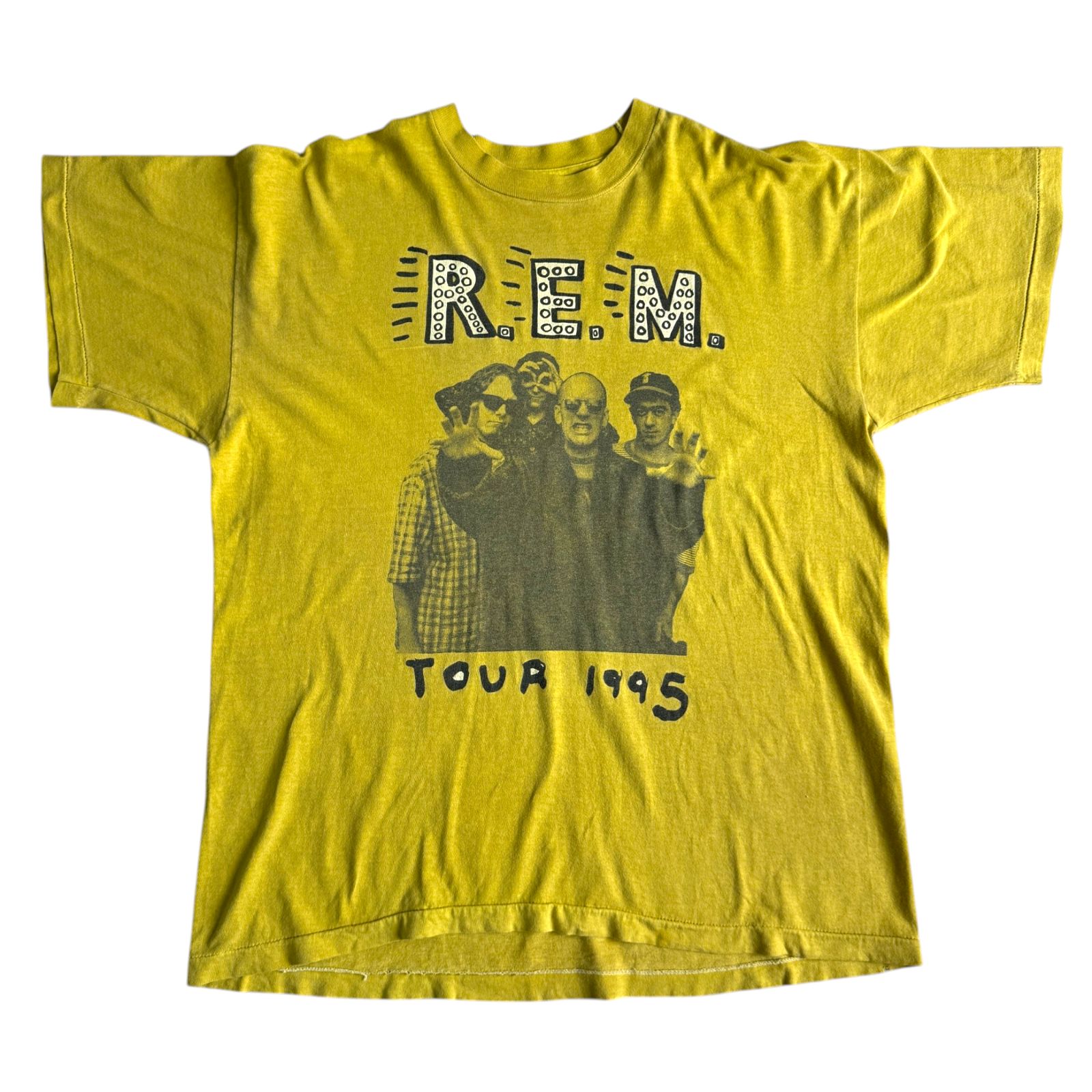 90s R.E.M. 1995 TOUR メンバー フォト プリント Tシャツ XLサイズ アールイーエム ツアー vintage T ...