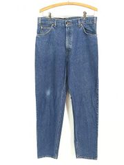 古着 80s ダーク ストライプ ウール タック スラックス ワイド パンツ