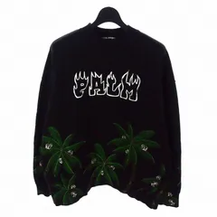 【中古】パームエンジェルス PALM ANGELS Palms & Skull Crew Sweatshirt スウェット トレーナー S ブラック 黒 pmba065s23fle006 メンズ パームエンジェルス PALM ANGELS Palms & Skull Crew Sweatshirt
