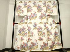 平和屋本店□付下げ 反物 着尺 大小霰 金彩 逸品 未使用 DZAA11092kh5