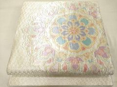 平和屋着物○西陣 紬 三代目市三郎 霞文 反端付き 正絹 逸品