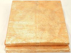 平和屋着物＃道行コート 立涌花地紋 薄柿色 正絹 逸品 CAAT5684id