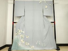 平和屋着物●上質な小紋　総絞り　花尽くし文　ロング丈　正絹　逸品　DAAZ7478ud 平和屋着物○上質な小紋 総絞り 花尽くし文 ロング丈 正絹 逸品