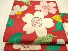 平和屋着物○塩瀬 九寸名古屋帯 型染め 格子松葉文 金彩 正絹 逸品