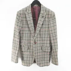 【中古】未使用品 ダブルスタンダードクロージングヒム D/him. 格子柄 テーラード ジャケット 背抜き 麻 リネン 48 紺 2026年最新】D/him. テーラードジャケットの人気アイテム - メルカリ