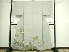 平和屋着物●上質な色無地　辻が花地紋　水柿色　正絹　逸品　DABA1045ps 平和屋着物○上質な色無地 辻が花地紋 水柿色 正絹 逸品 DABA1045ps