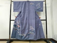 平和屋着物○本場大島紬 泥染め 一元7マルキ 色紙文 正絹 逸品