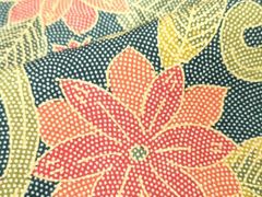 平和屋着物○小千谷紬 小千谷織物 百柄 横段花文 織り人・高橋シン作