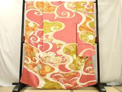 平和屋着物○上質な小紋 溢れ松葉 金彩 三越扱い 正絹 逸品 CAAZ8822th