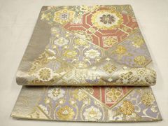 平和屋着物○上質な紬 吉祥舞葉文 金彩 正絹 逸品 CAAS0352th