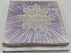 平和屋着物○西陣 六通柄 本袋帯 糸巻き桜花文 黒地 証紙付き