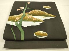 平和屋着物○日本工芸会正会員 宮島勇 名古屋帯 反物 斜文織