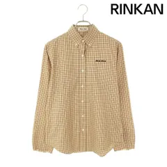 ミュウミュウ DNA607 ロゴパッチ胸ポケット長袖シャツ メンズ 38