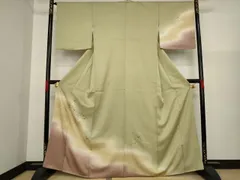 平和屋着物○訪問着 総刺繍 竹屋町刺繍 流水花籬文 暈し染め 金糸 正絹