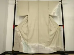 平和屋着物○訪問着 雪芝文 地紋起こし 暈し染め 金彩 正絹 逸品